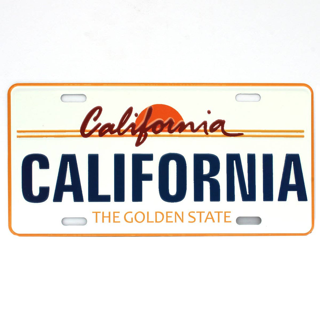 California Golden State White Novelty Metal License Plate – Sand 'n Surf