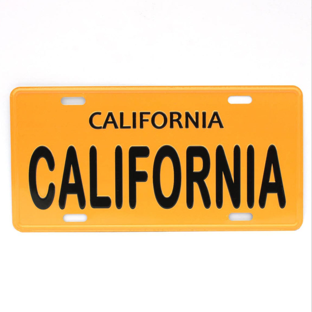 California Yellow and Black Novelty Metal License Plate – Sand 'n Surf